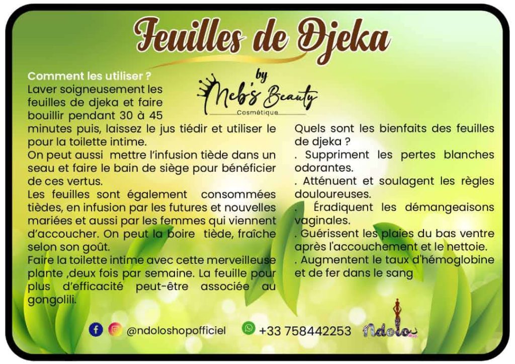 DJEKA | Feuilles de DJEKA entières 100% naturel 20g | Ndoloshop